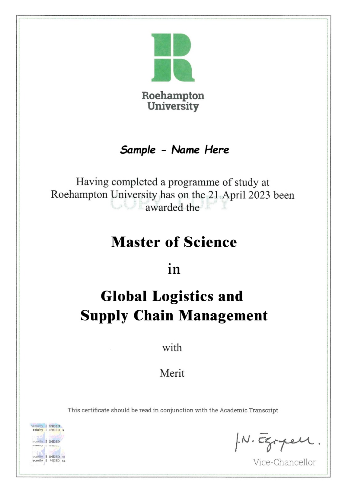 Masters of Global Logistics and Supply Chain Management Singapore