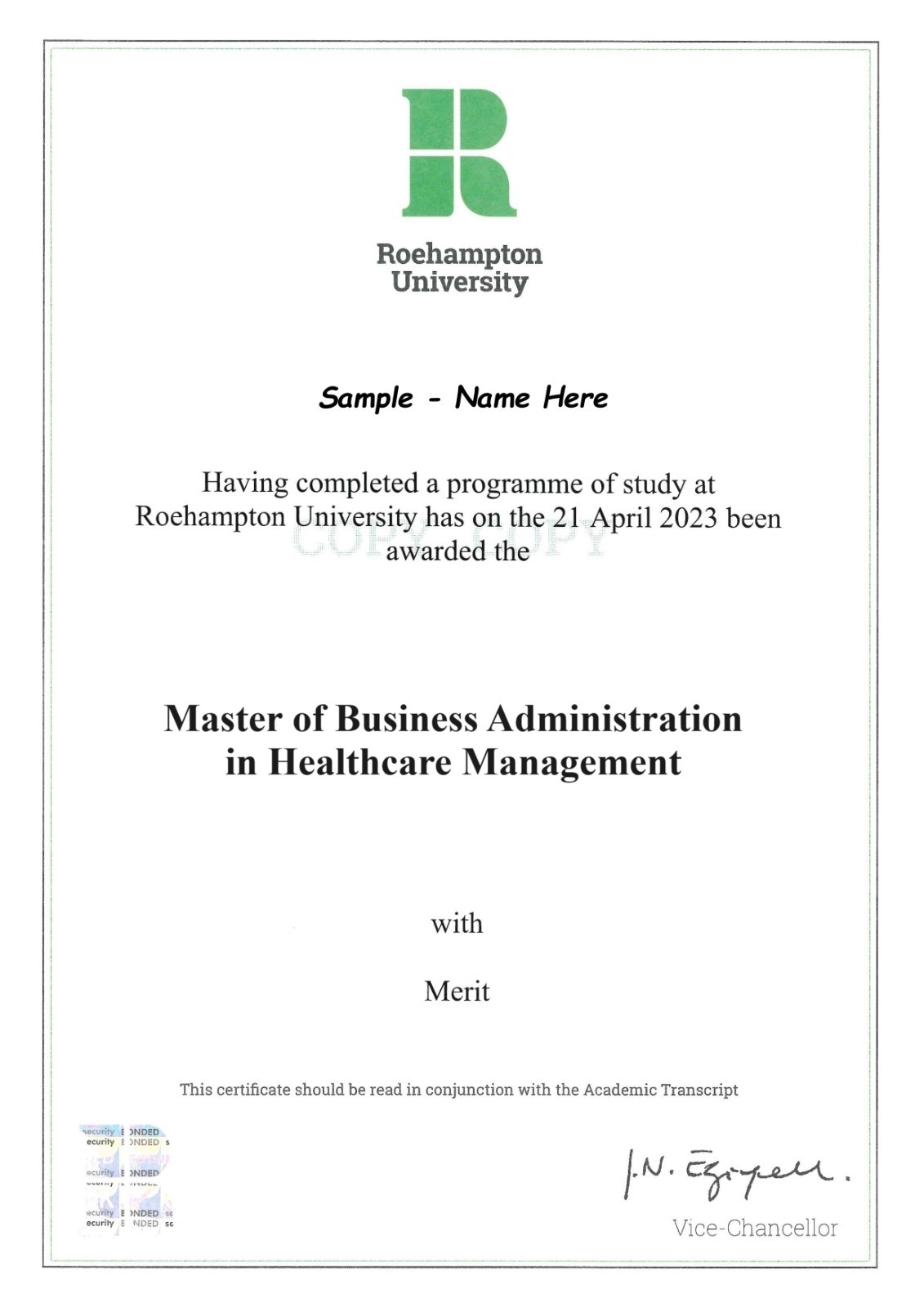 MBA Healthcare Management (Singapore)